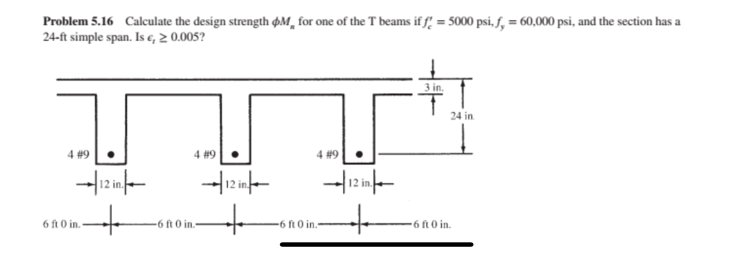 Solved Problem 5.16 ﻿Calculate the design strength φMn ﻿for | Chegg.com