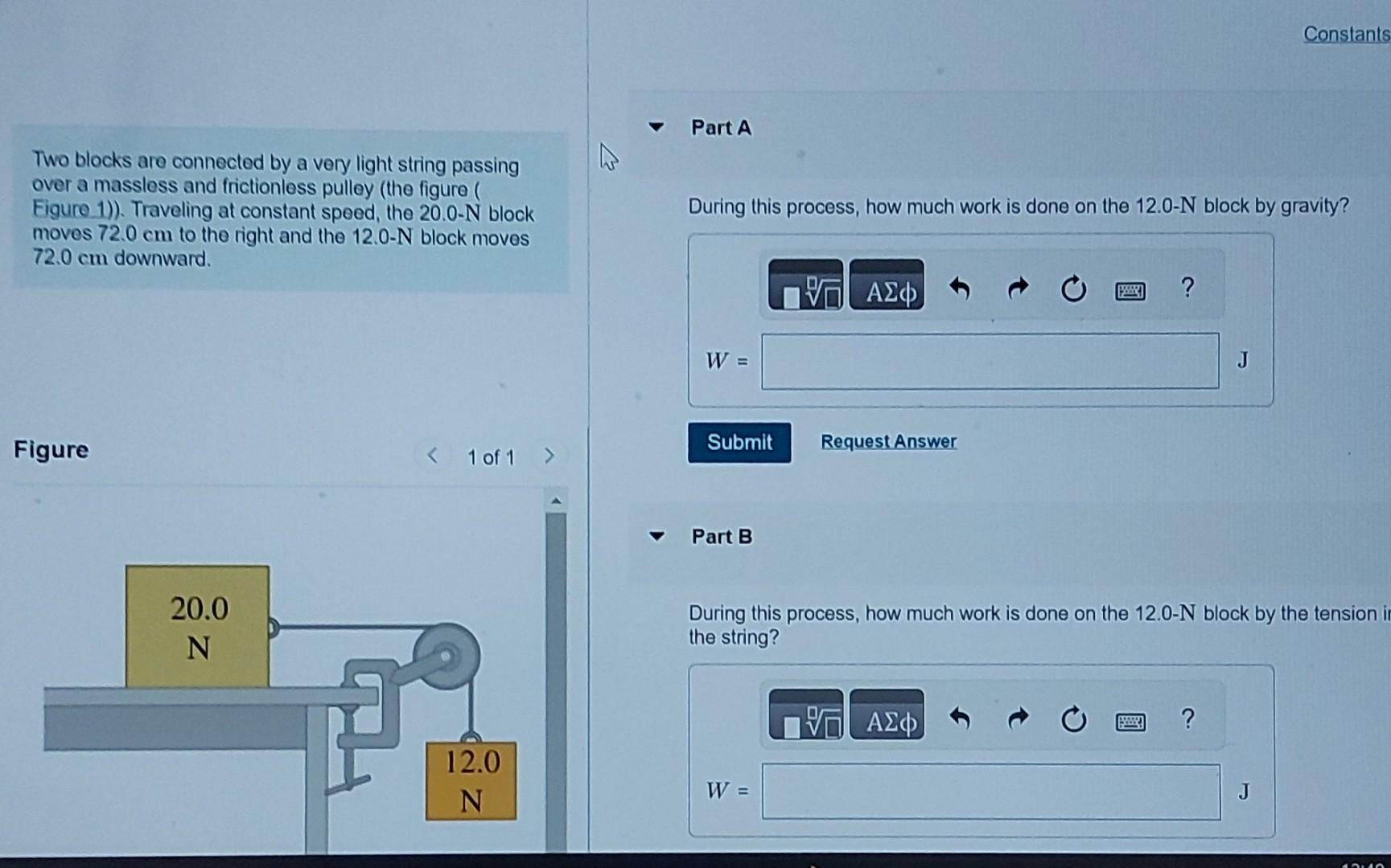 Solved Two blocks are connected by a very light string | Chegg.com