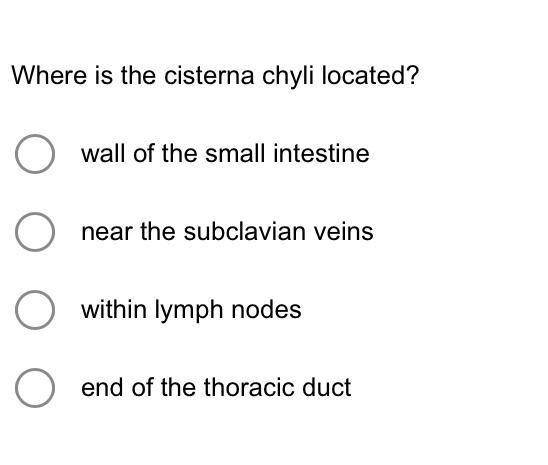 Solved Where Is The Cisterna Chyli Located Wall Of The