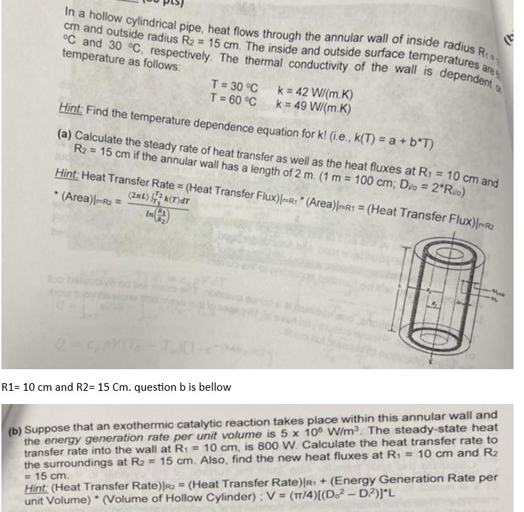 Solved In a hollow cylindrical pipe, heat flows through the | Chegg.com