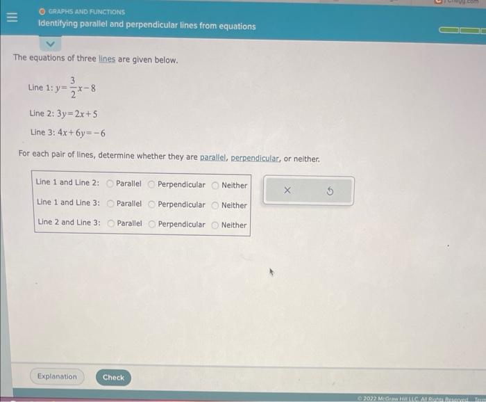 Solved The equations of three lines are given below. Line | Chegg.com