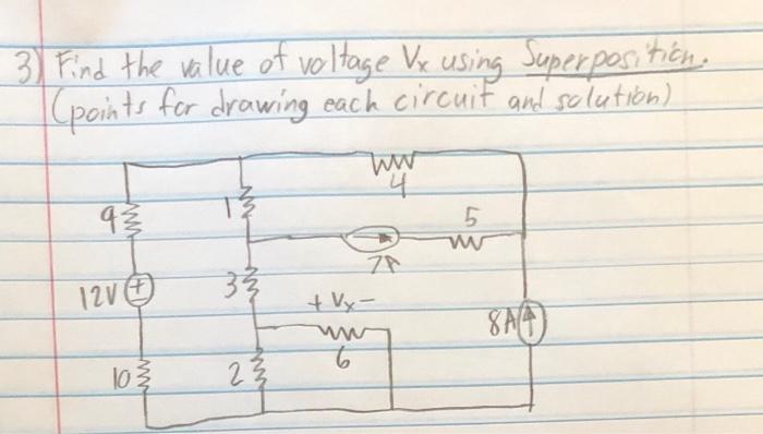 Solved 1) Find the value of voltage Vy using Super position | Chegg.com
