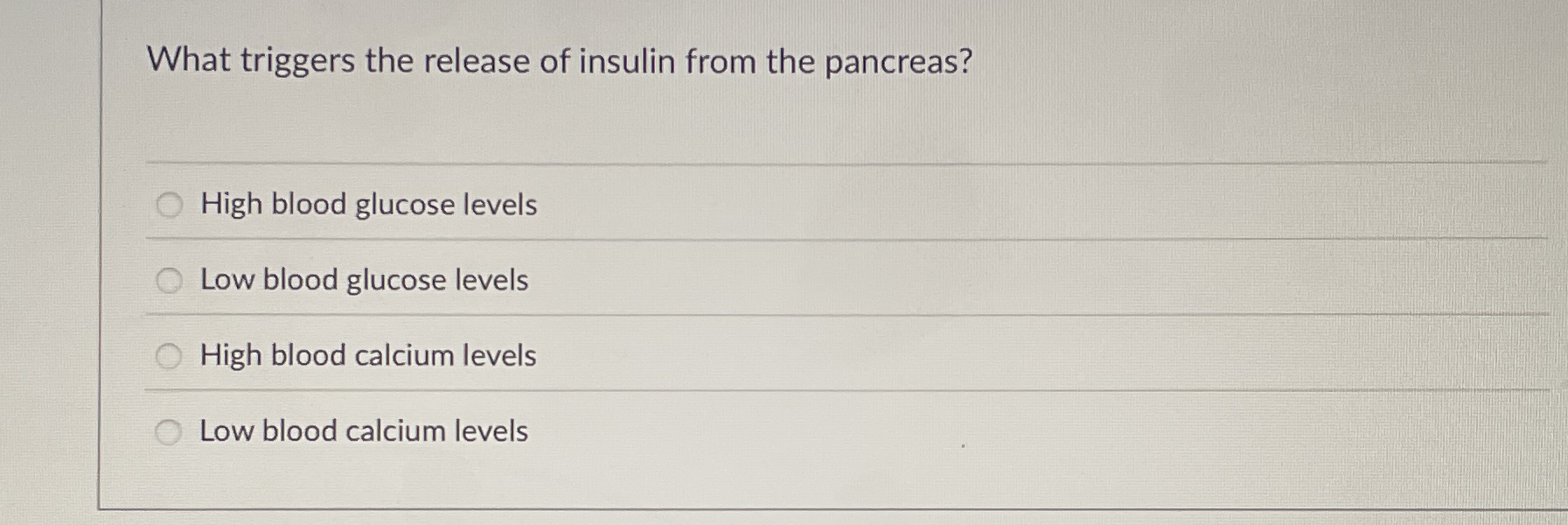 Solved What triggers the release of insulin from the | Chegg.com