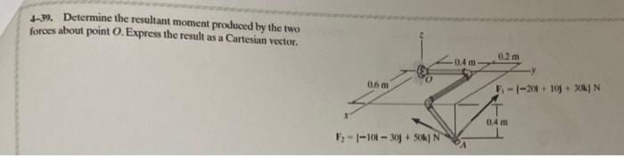 Solved 4-39. Determine the resultant moment produced by the | Chegg.com