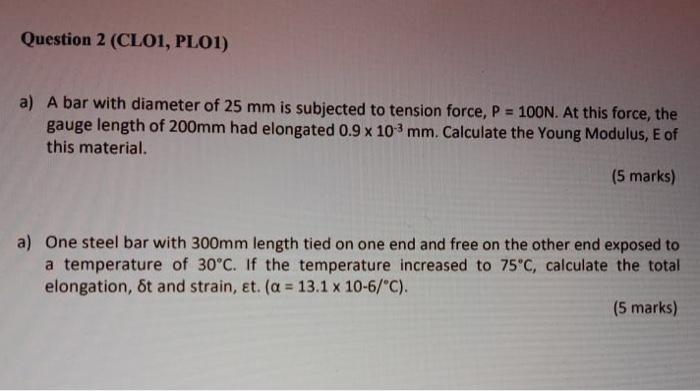 Solved Question 1 (CLOI, PLO1) Figure 1 below shows two | Chegg.com