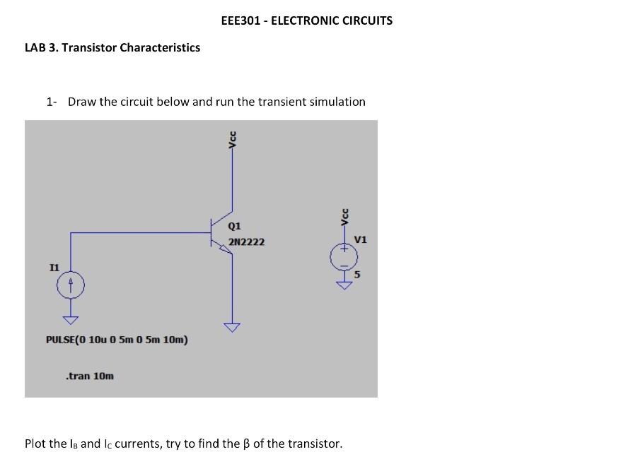 Solved LAB 3. Transistor Characteristics 1- Draw the circuit | Chegg.com