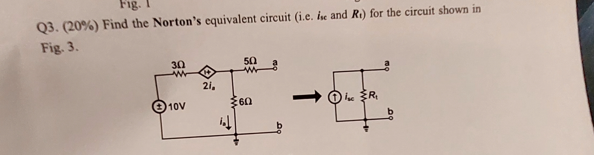 Solved Find the Norton's equivalent circuit (i.e. isc ﻿and | Chegg.com