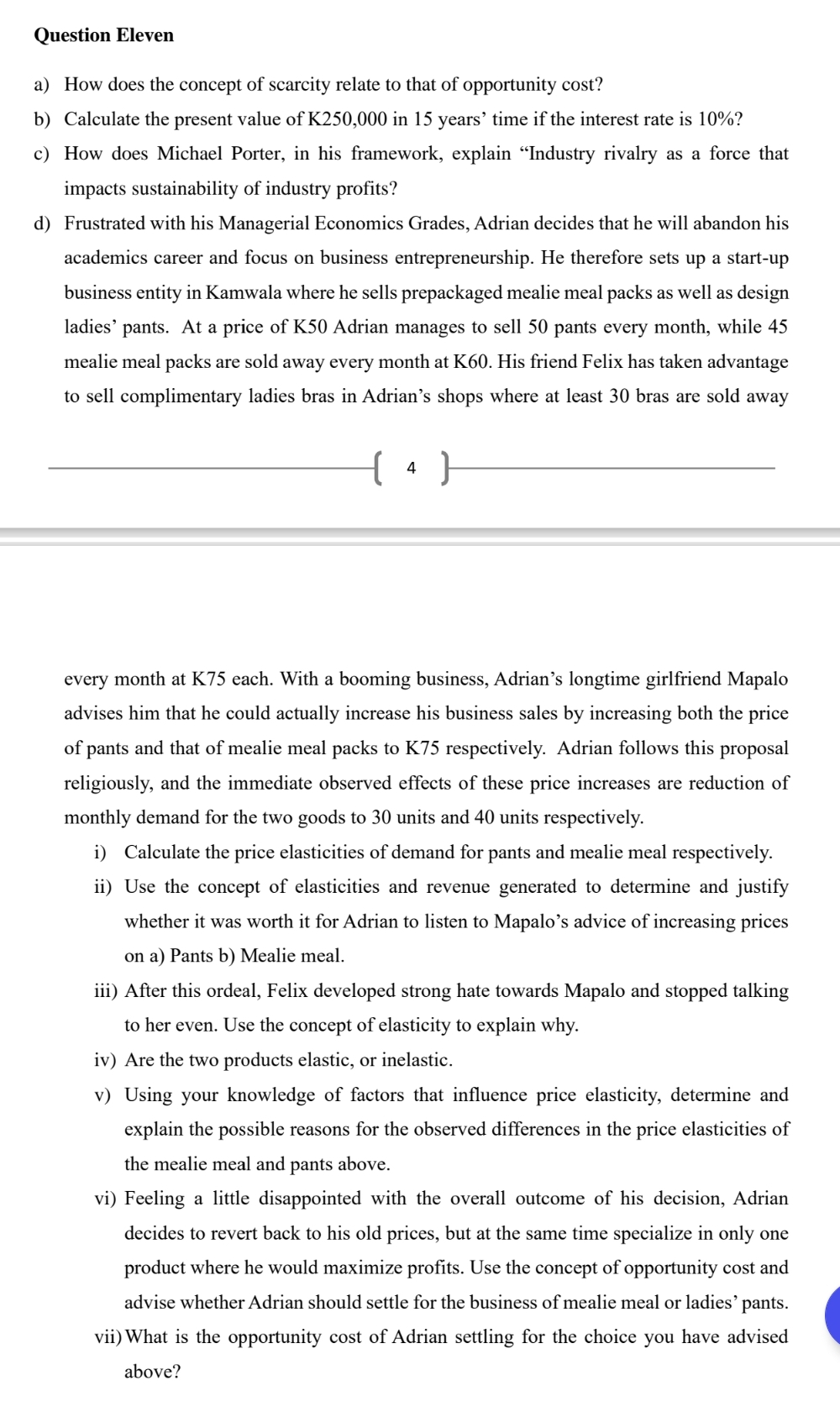 Solved Question Elevena) ﻿How does the concept of scarcity | Chegg.com