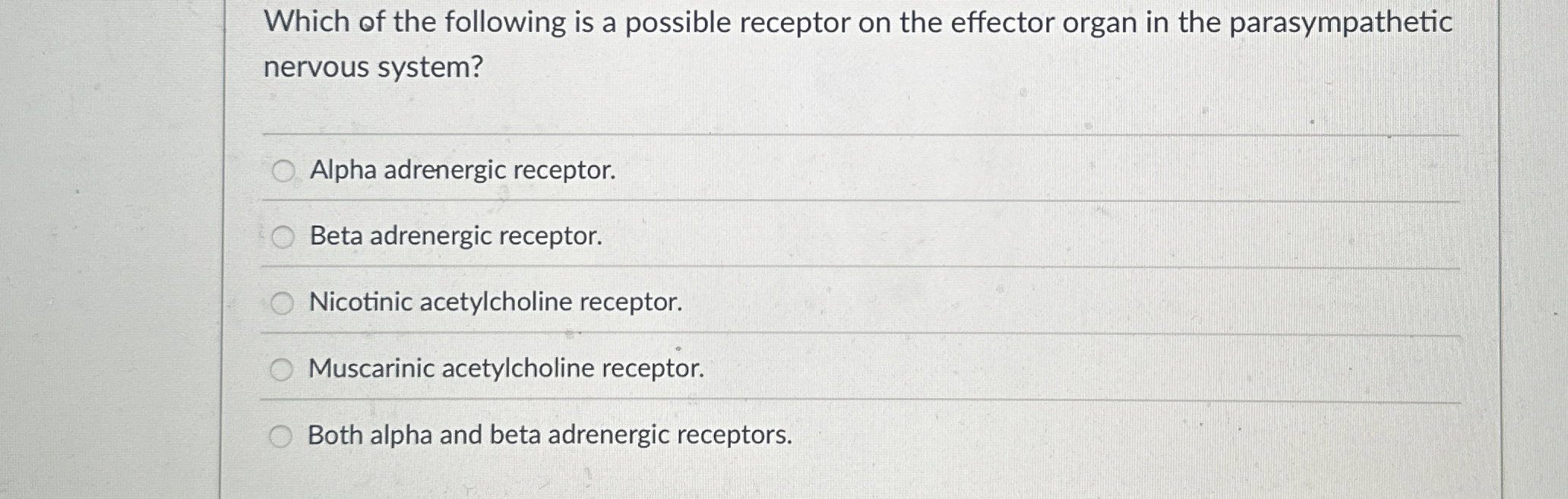 Solved Which of the following is a possible receptor on the | Chegg.com