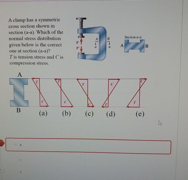 Solved B Section a a A clamp has a symmetric cross section | Chegg.com