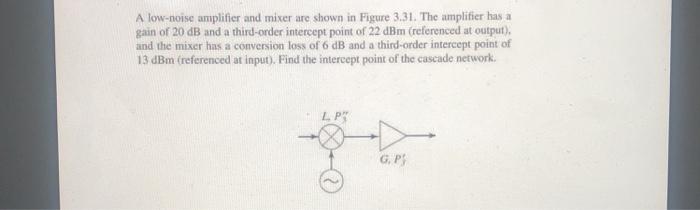 Solved A low-noise amplifier and mixer are shown in Figure | Chegg.com