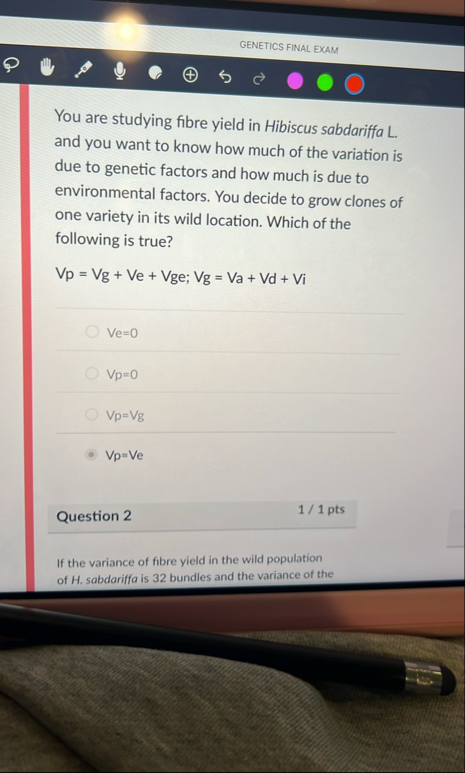 Solved GENETICS FINAL EXAMYou are studying fibre yield in | Chegg.com