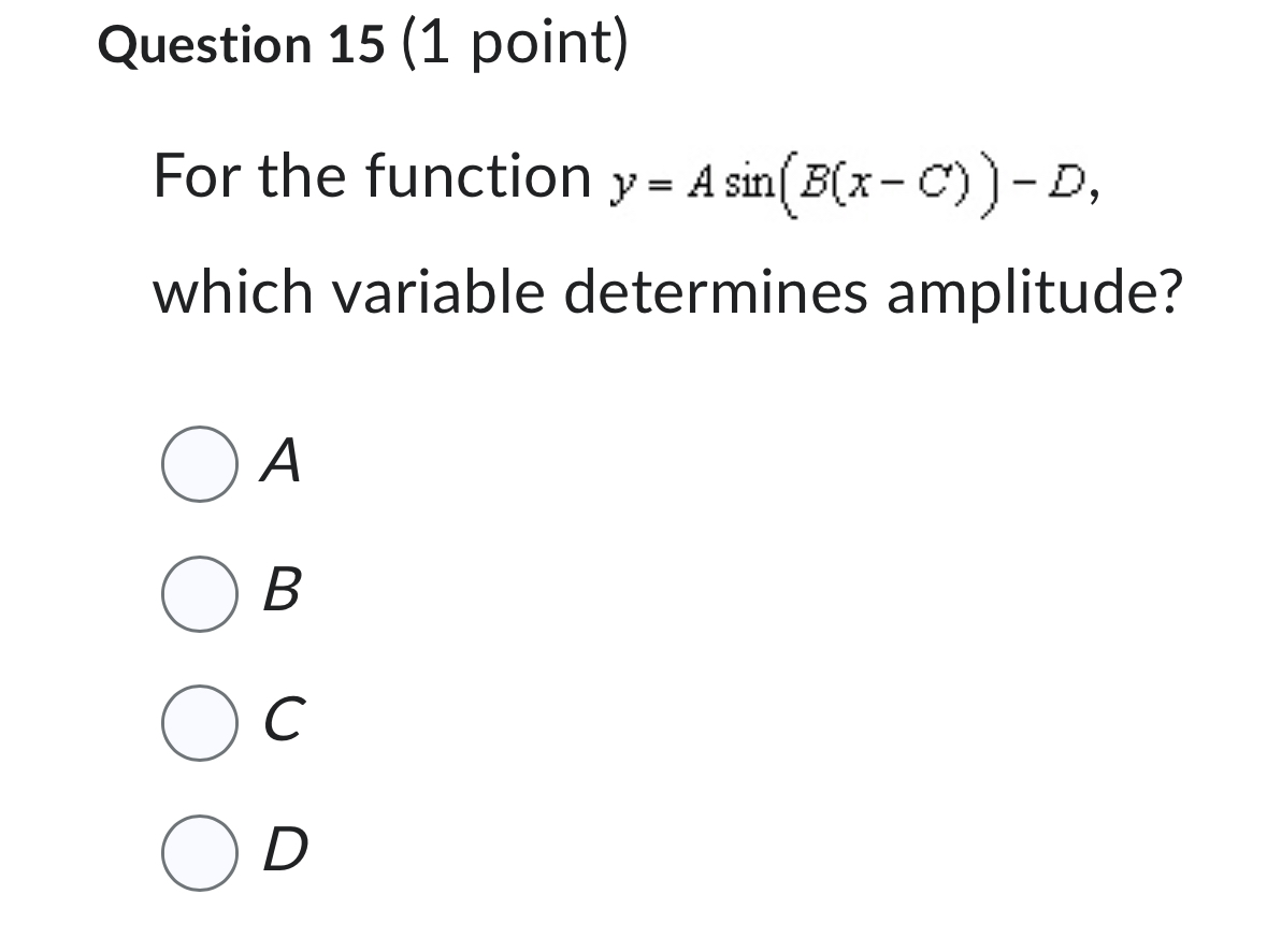 Solved Question 15 (1 ﻿point)For the function | Chegg.com