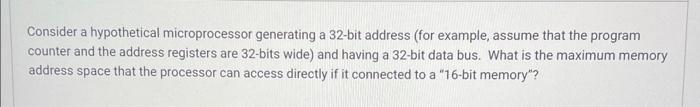 Solved Consider a hypothetical microprocessor generating a | Chegg.com Solved Consider a hypothetical microprocessor generating a | Chegg.com