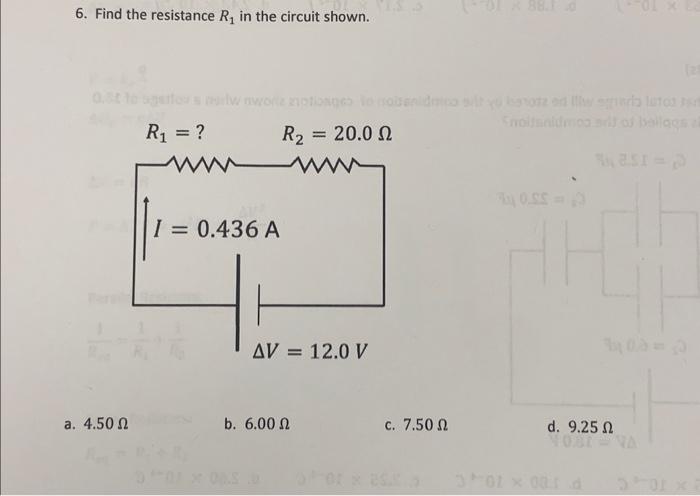 Solved 6. Find the resistance R1 in the circuit shown. | Chegg.com