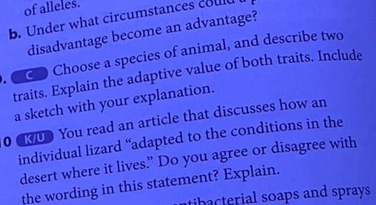 Solved traits. Explain the adaptive value of both traits. | Chegg.com