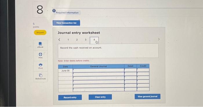 Solved Journal entry worksheet 4 Record the estimated bad | Chegg.com