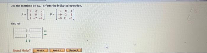 Solved Use the matrices below. Perform the indicated | Chegg.com