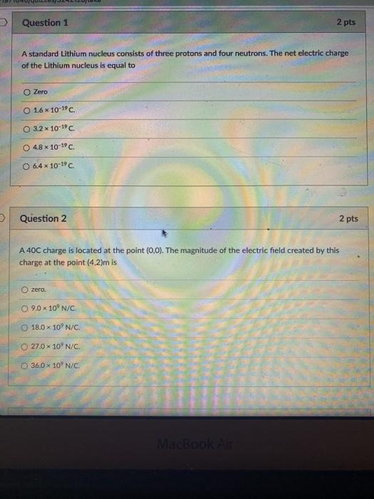 Solved Question 1 2 pts A standard Lithium nucleus consists | Chegg.com