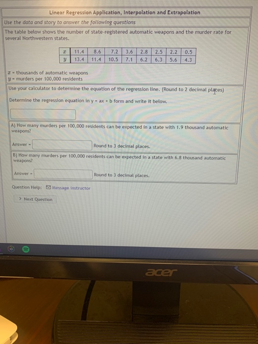 Solved Linear Regression Application, Interpolation and | Chegg.com