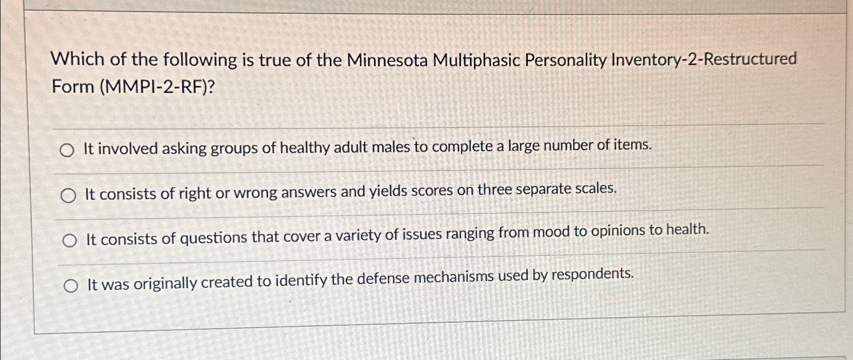 Solved Which of the following is true of the Minnesota | Chegg.com