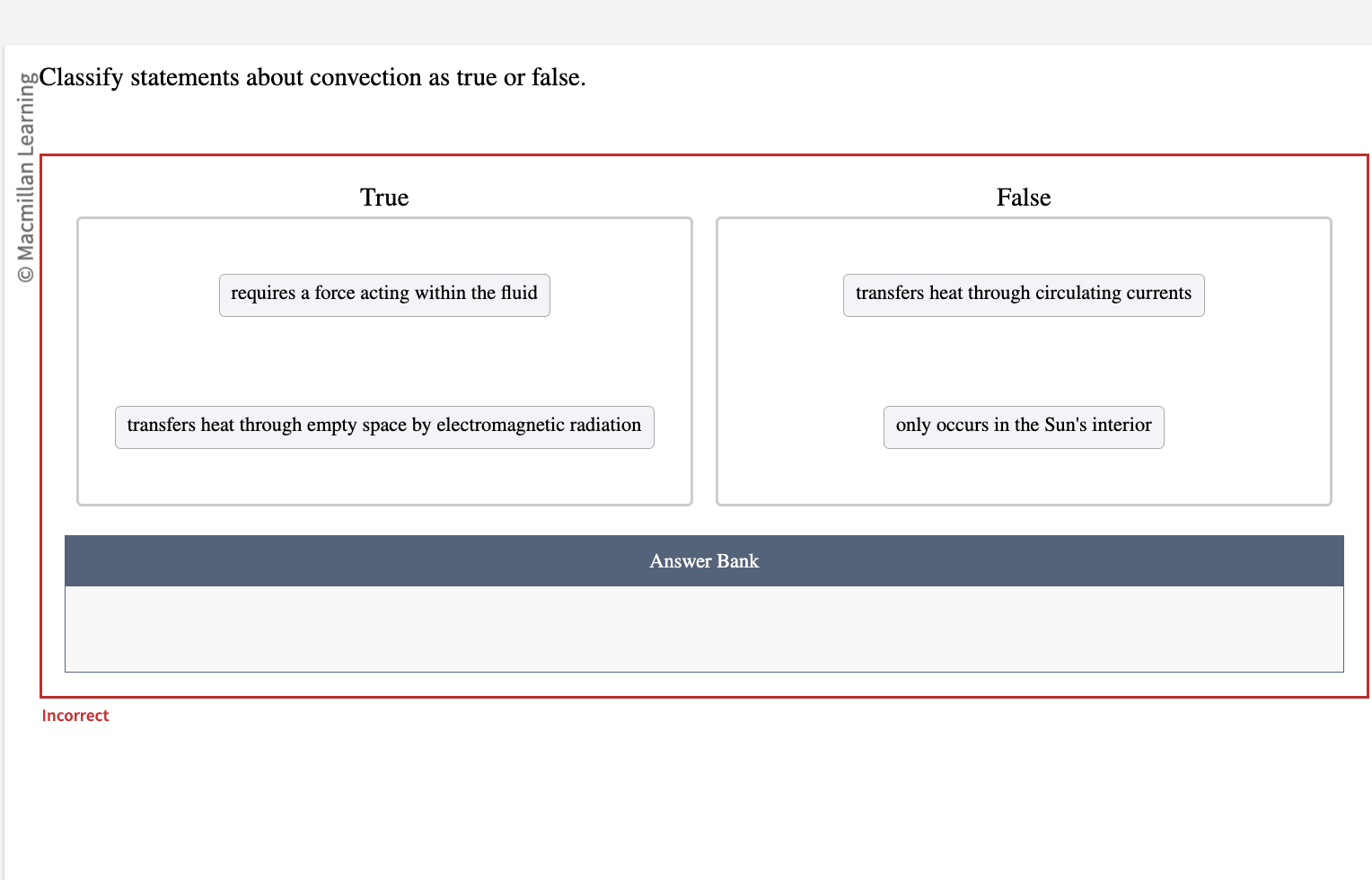 Solved ?∞ ﻿Classify statements about convection as true or | Chegg.com