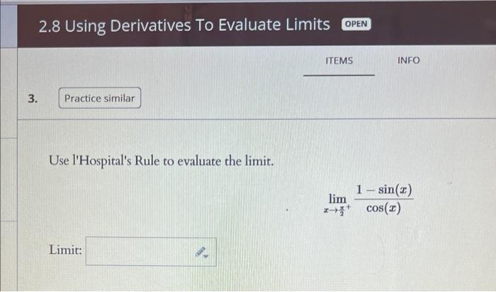 Solved Use l'Hospital's Rule to evaluate the limit. | Chegg.com