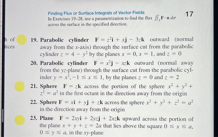 Solved Finding Flux or Surface Integrals of Vector Fields In | Chegg.com
