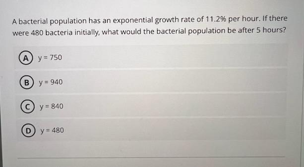 Solved A bacterial population has an exponential growth rate | Chegg.com
