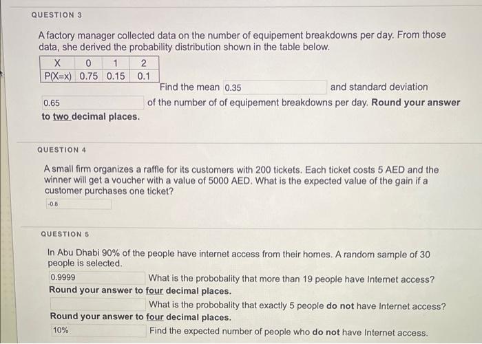 Solved A factory manager collected data on the number of | Chegg.com