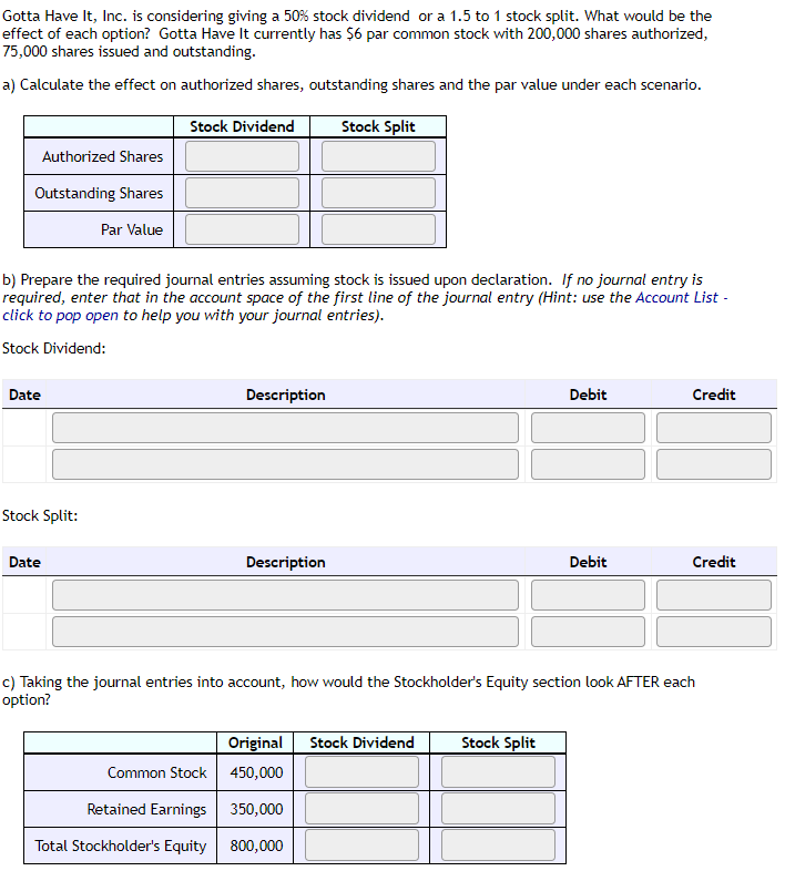 Solved Gotta Have It, ﻿Inc. is considering giving a 50% | Chegg.com