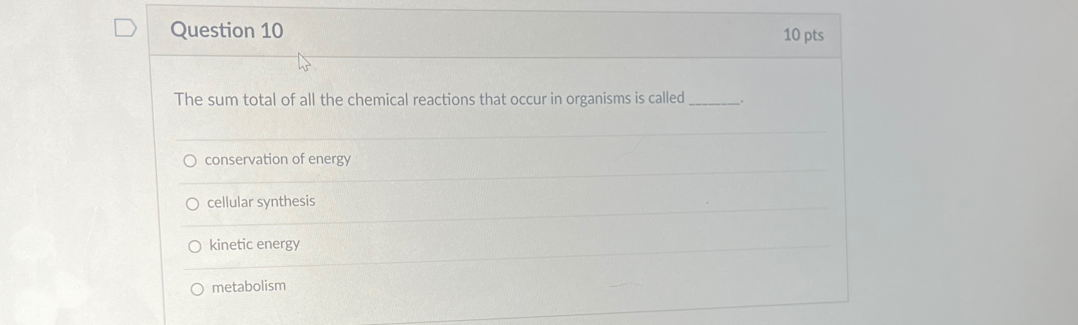 Solved Question 1010 ﻿ptsThe sum total of all the chemical | Chegg.com