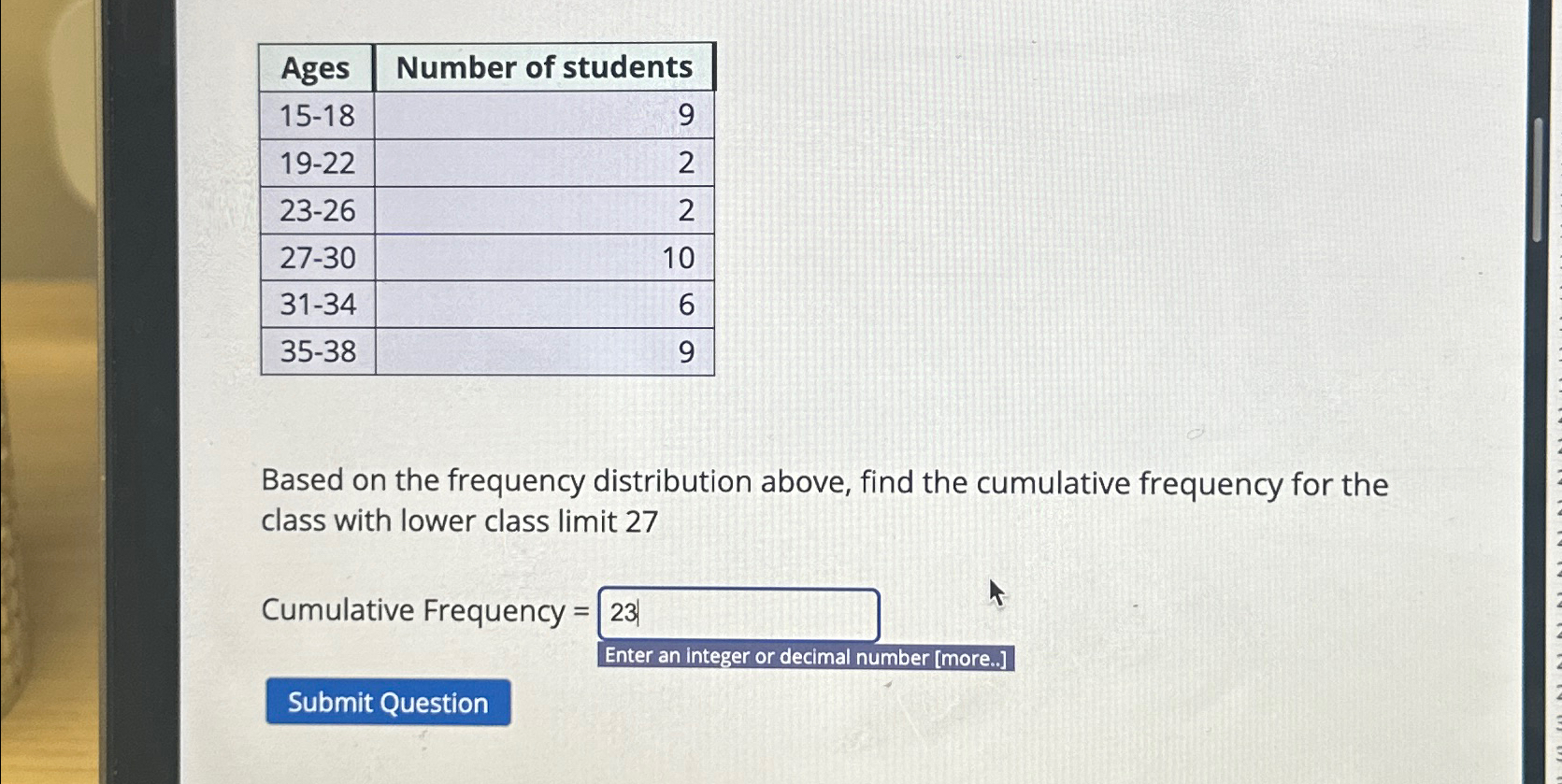 Solved \\\\table[[Ages,Number of | Chegg.com