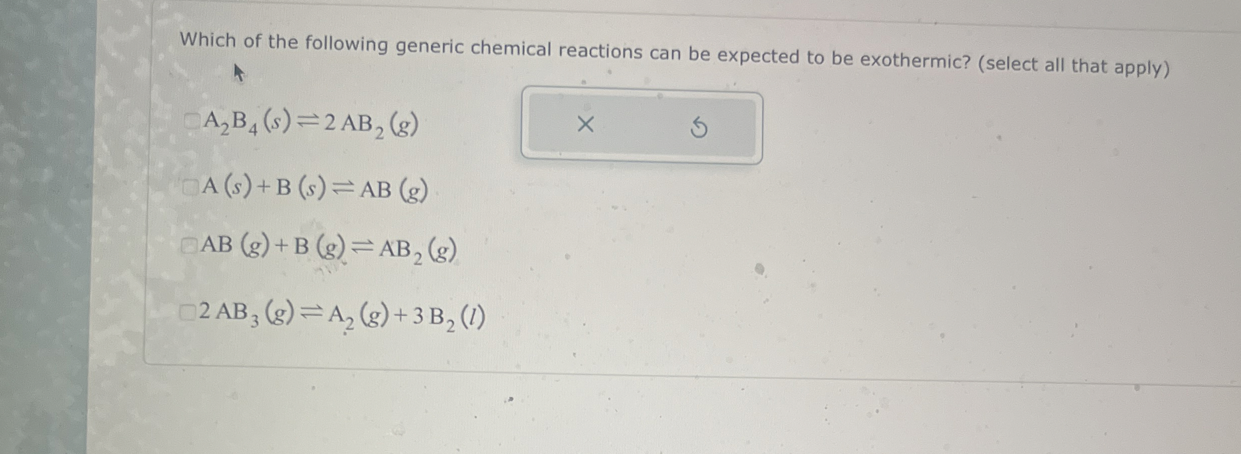 Solved Which of the following generic chemical reactions can | Chegg.com