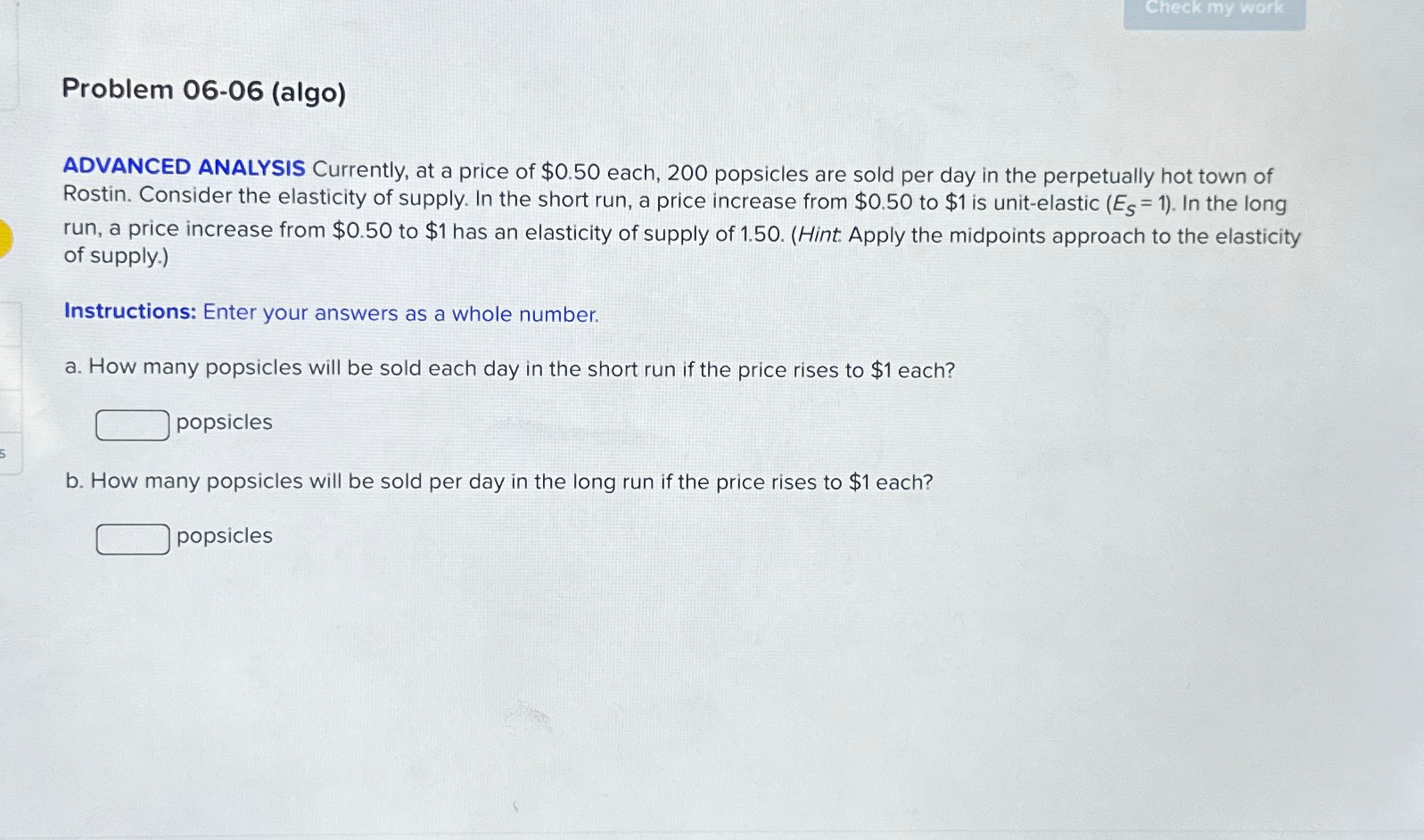 Solved Check my workProblem 06-06 (algo)ADVANCED ANALYSIS | Chegg.com