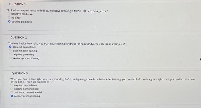Solved QUESTION 1 "In Pavlov's experiments with dogs, | Chegg.com