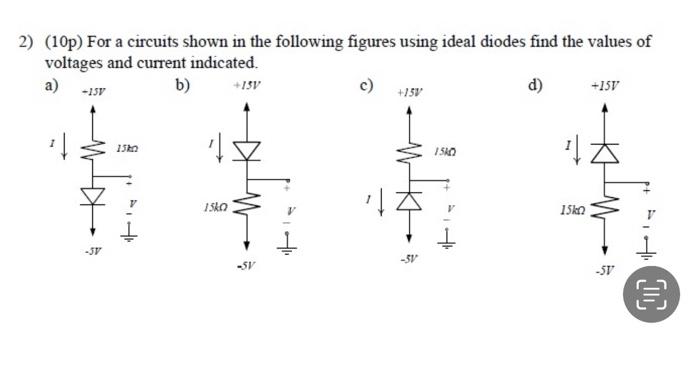 Solved (10p) For a circuits shown in the following figures | Chegg.com