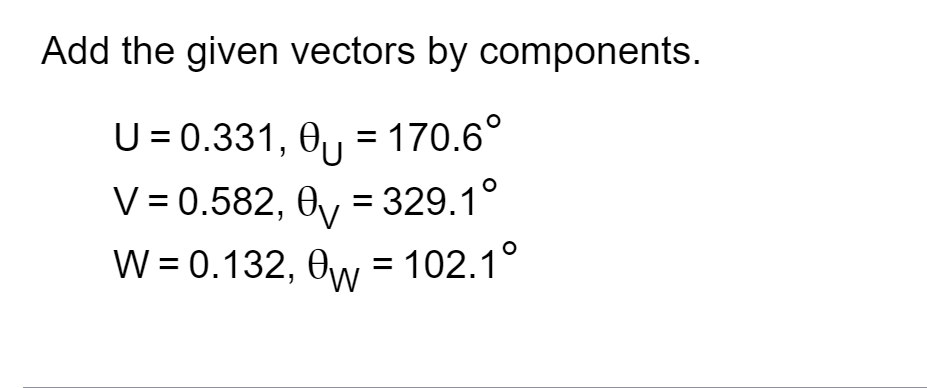 Solved Add the given vectors by | Chegg.com