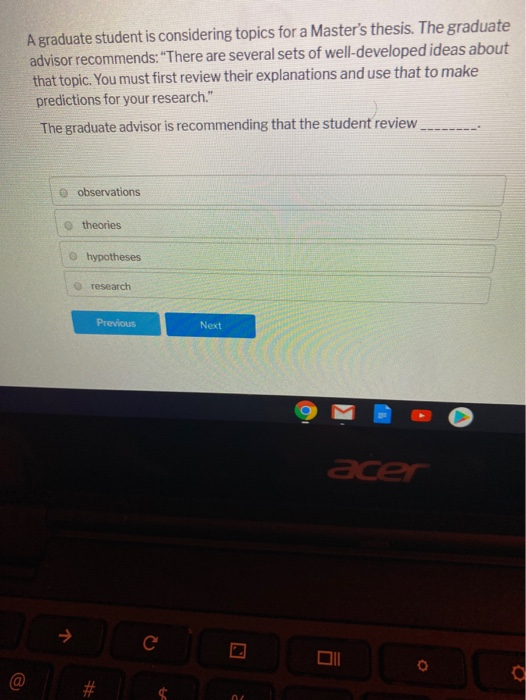 Solved A graduate student is considering topics for a | Chegg.com
