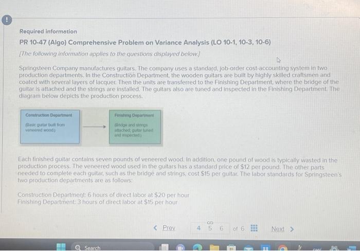 Solved Required information PR 10-47 (Algo) Comprehensive | Chegg.com