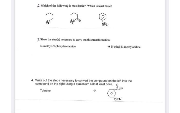 Solved 2. Which of the following is most basic? Which is | Chegg.com