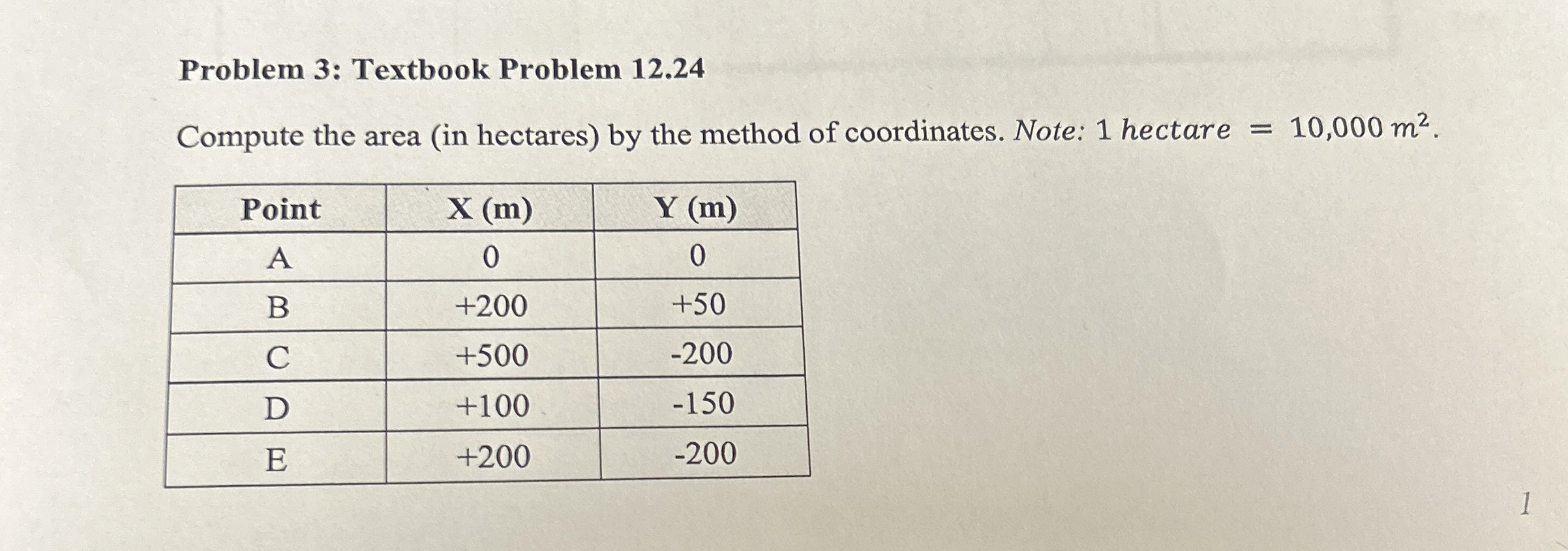 Problem 3: Textbook Problem 12.24Compute the area (in | Chegg.com