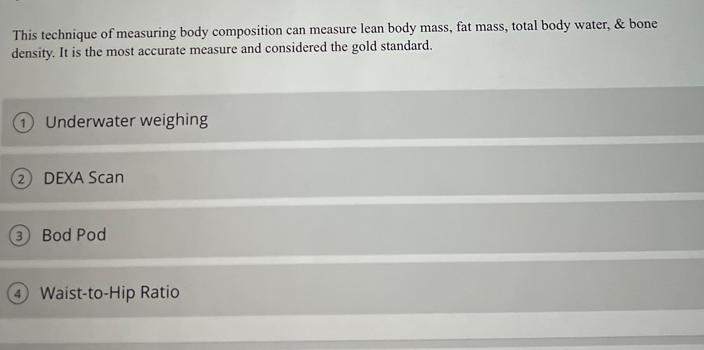 Solved This technique of measuring body composition can | Chegg.com