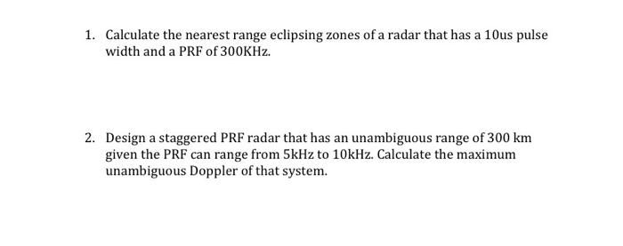 Solved 1. Calculate the nearest range eclipsing zones of a | Chegg.com