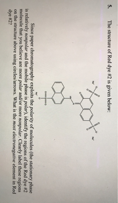 Solved 5. The structure of Red dye #2 is given below: OS Na | Chegg.com