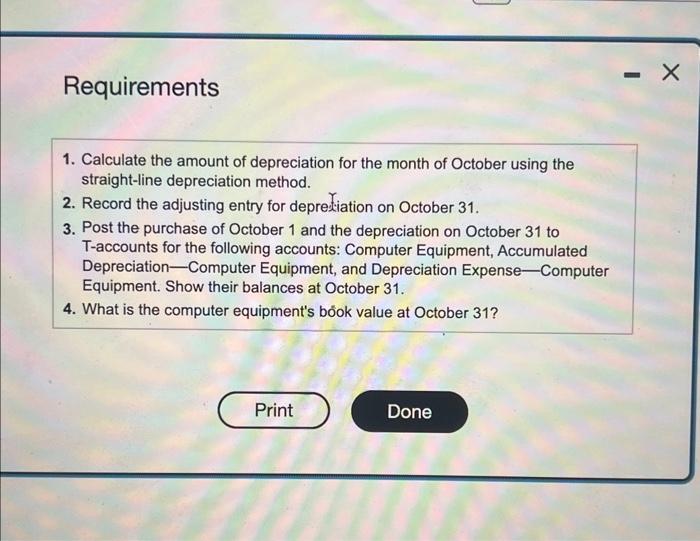 Solved Requirements 1. Calculate the amount of depreciation | Chegg.com