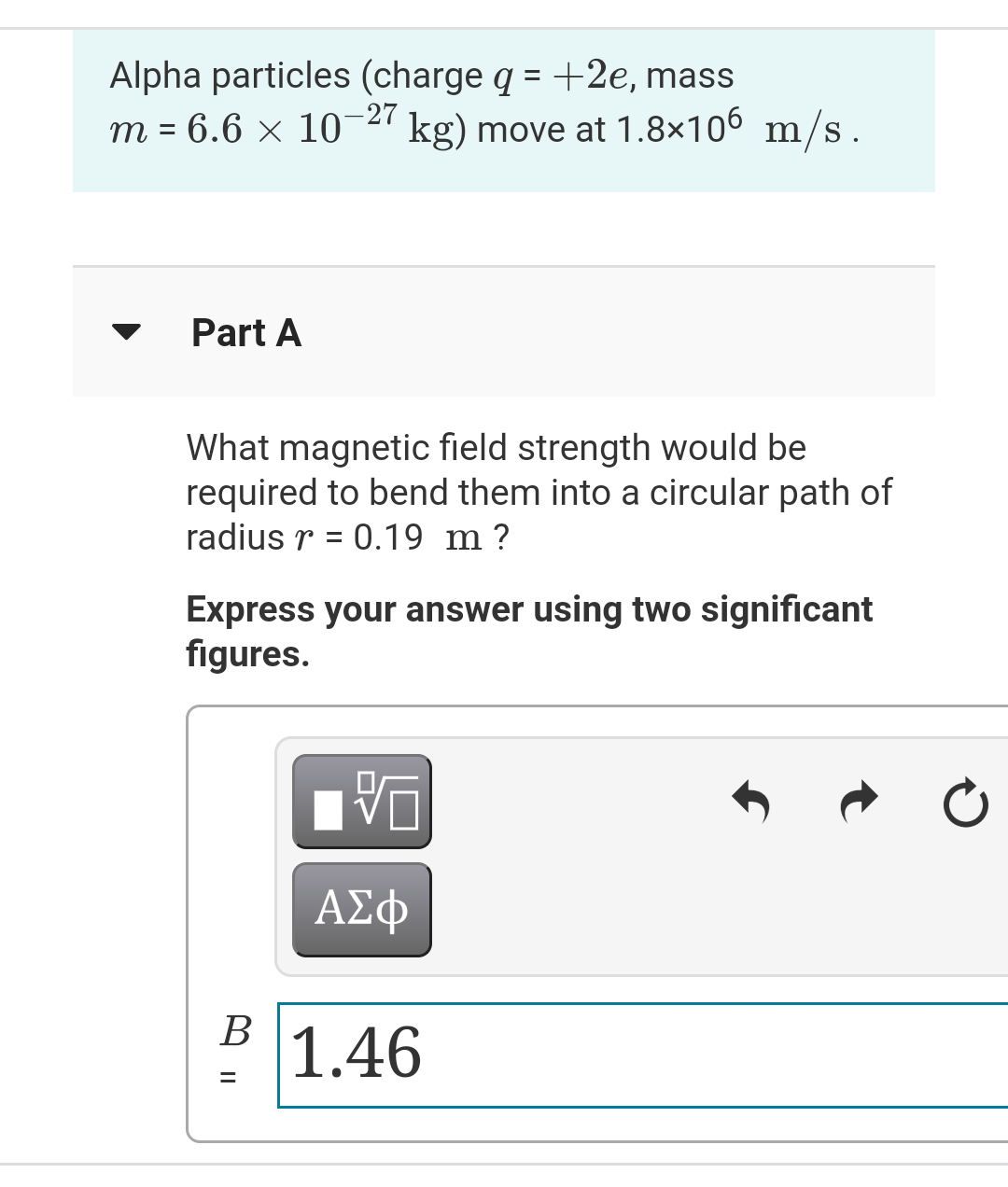 Solved Alpha particles (charge q = +2e, mass m = 6.6 x 10-27 | Chegg.com