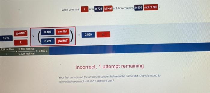 Solved What volume in of a 0.724 M Nal solution contains | Chegg.com