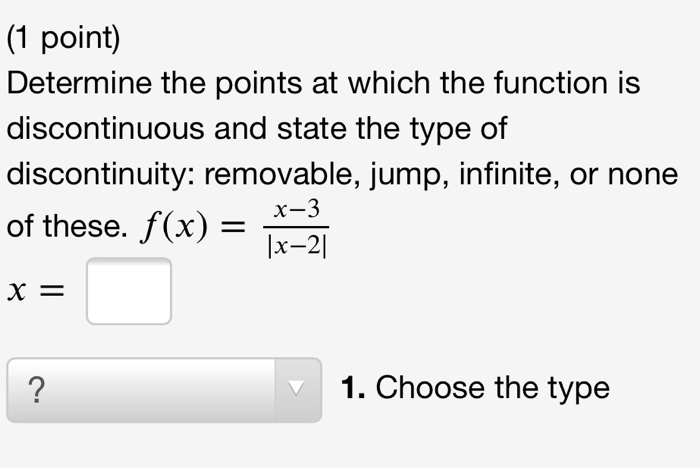 Solved (1 point) Determine the point at which the function | Chegg.com