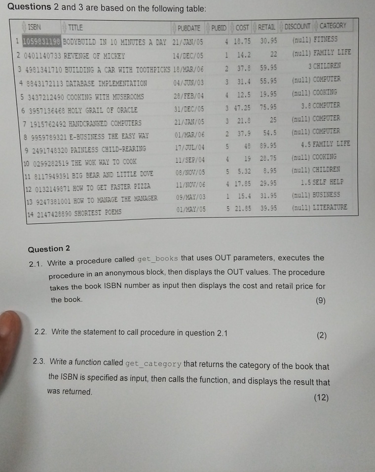 Solved Questions 2 ﻿and 3 ﻿are based on the following | Chegg.com